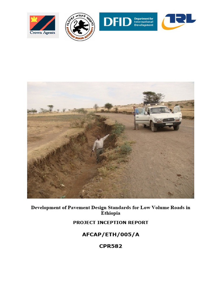 AFCAP ETH 005A Final Inception Report | PDF | Road | Road Surface