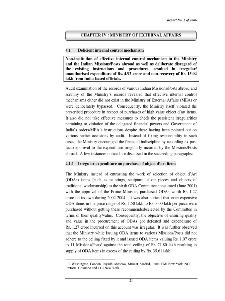 CAG Report 2006 | PDF | Cost Of Living | Expense