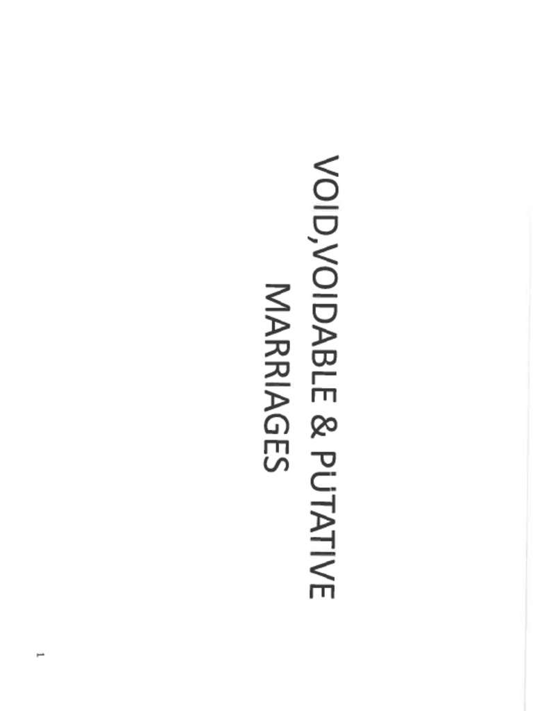 D Lamb Lec Slides On Void Voidable and Putative Marriages | PDF