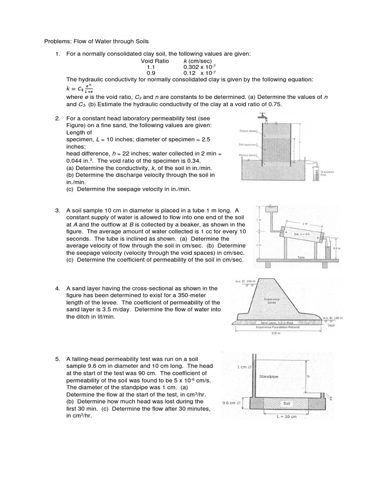 Practice Problems (Permeability, Compaction, Compressibility) | PDF | Soil Mechanics | Continuum ...