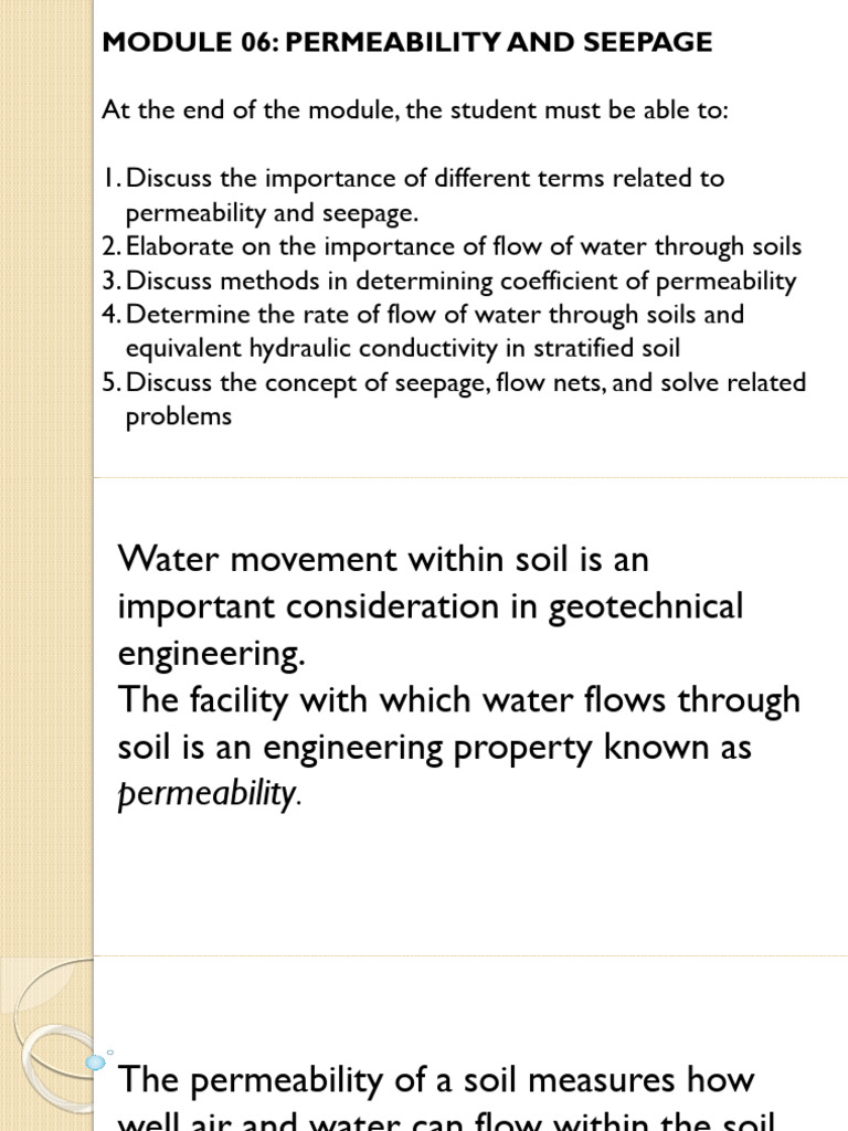 Permeability PPT | Download Free PDF | Permeability (Earth Sciences) | Soil Mechanics
