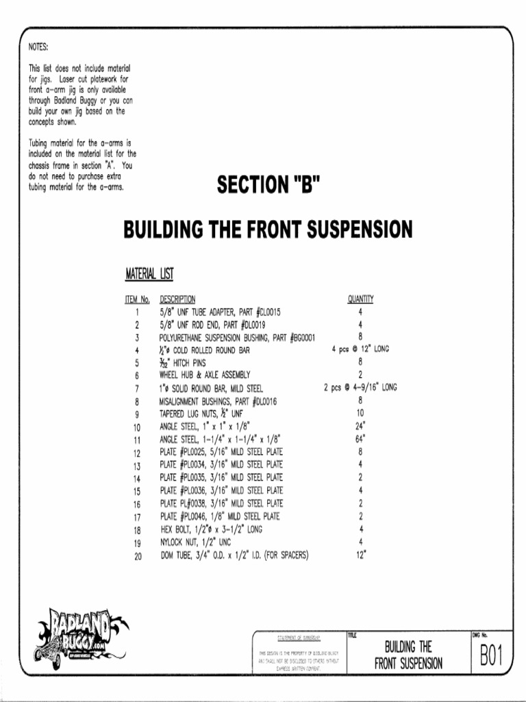 Badland Buggy ST2 LT Plans 2 of 2 PDF | PDF