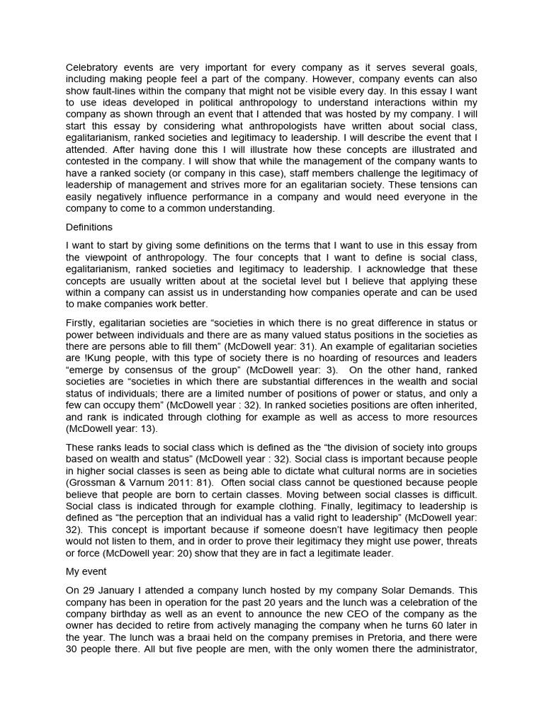 Sample essay 2 | PDF | Society | Leadership