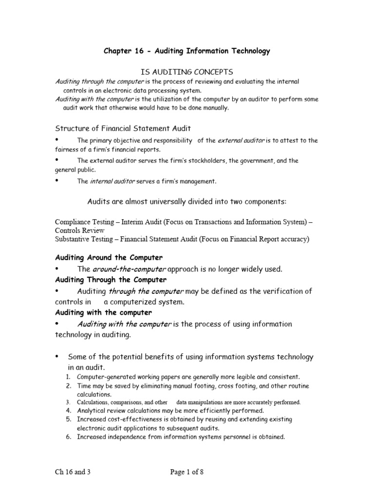 CH 16 Auditing ITand CH 3 ECommerce | PDF | Audit | Computer Program