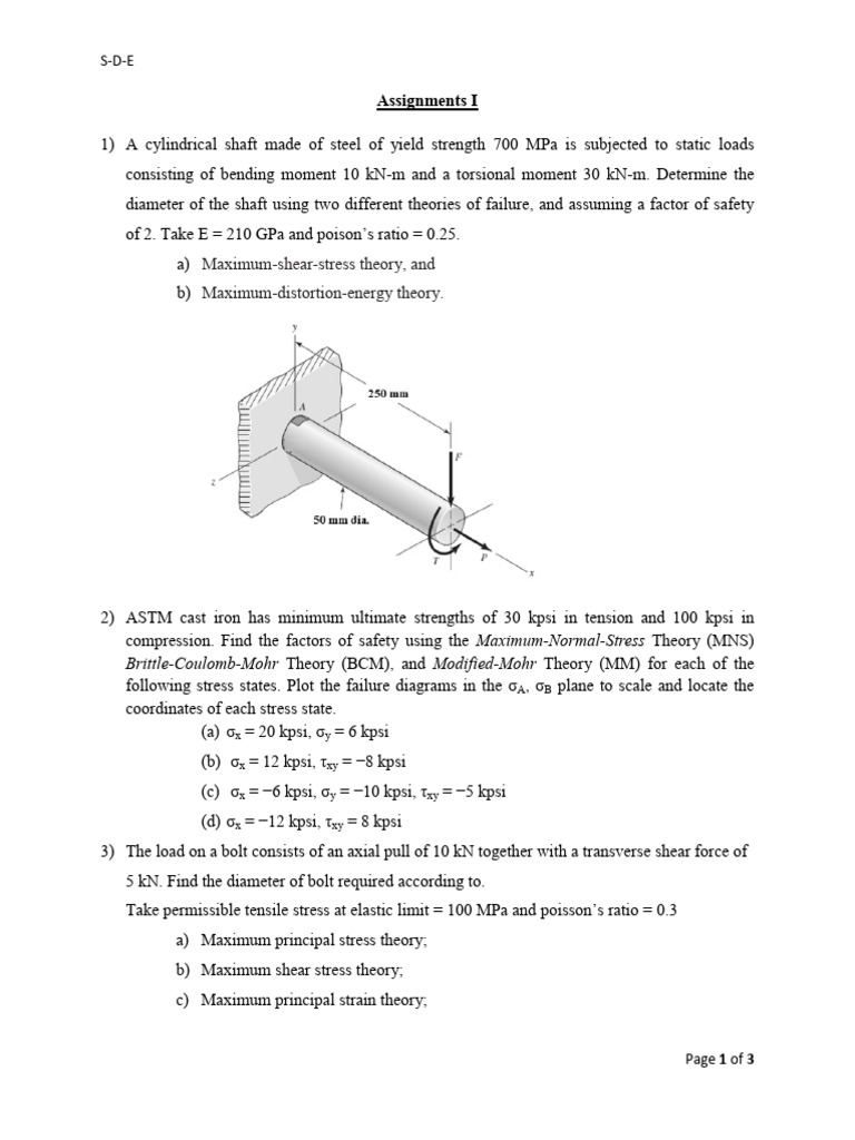 Ass 1 | PDF | Strength Of Materials | Bending