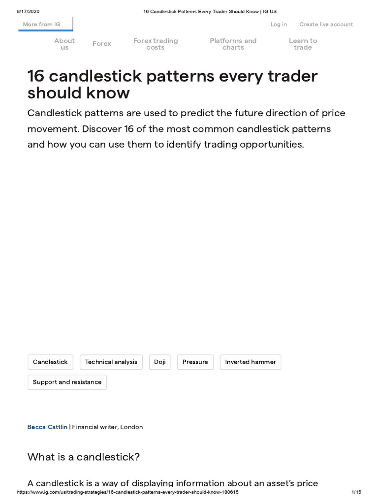 16 Candlestick Patterns Every Trader Should Know - IG US | PDF | Market ...