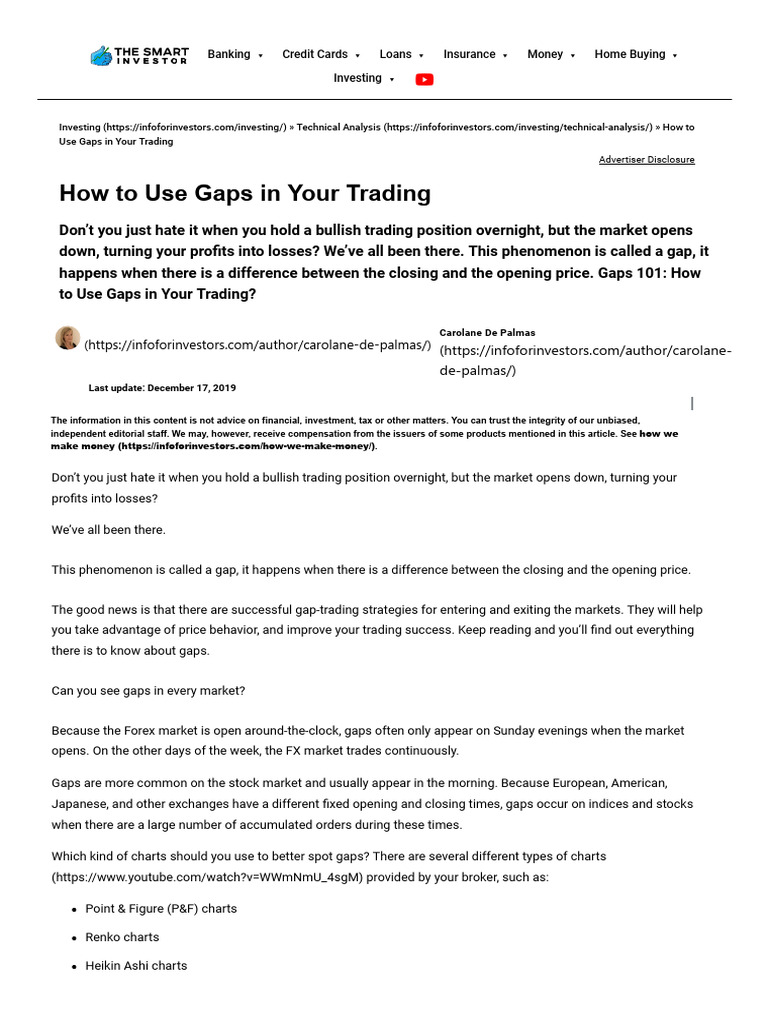 How To Use Gaps in Your Trading - The Smart Investor | PDF | Market ...