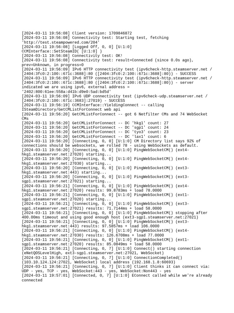 Connection Log | PDF | I Pv6 | Internet Architecture