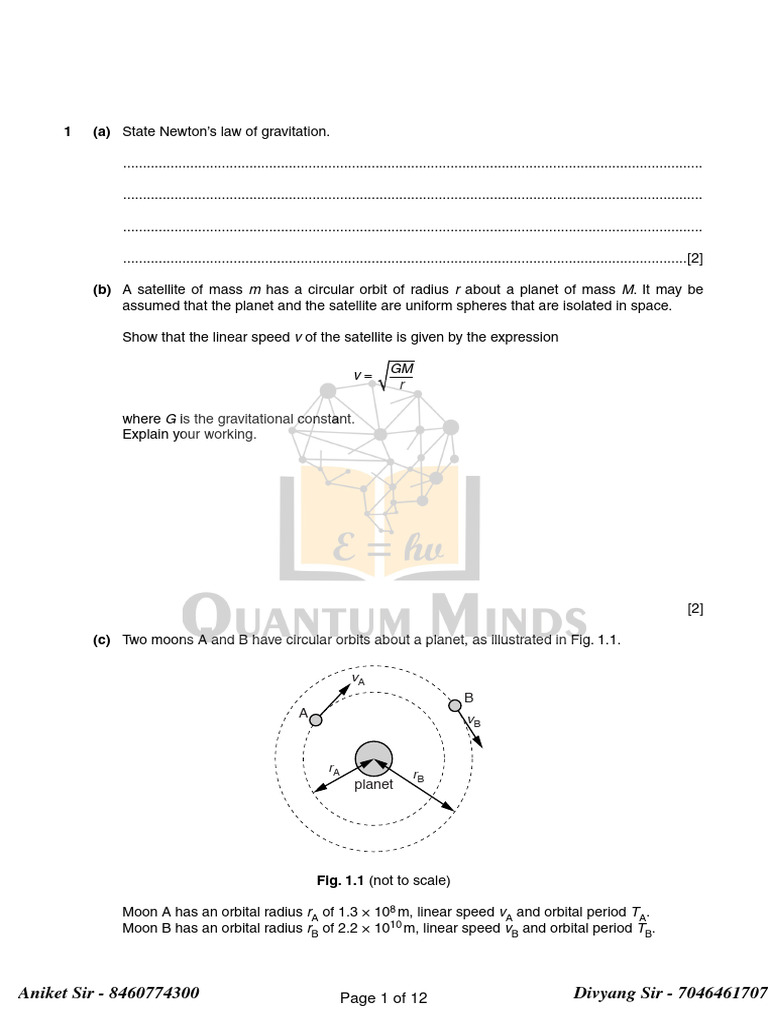 Circular motion and Gravitation | PDF | Astronomy | Physical Sciences