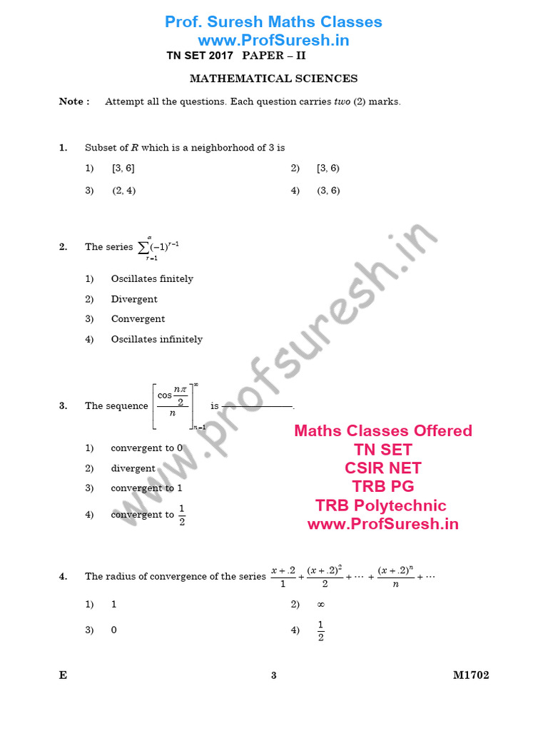 SET 2017 Paper Ll-E Qns (1) - Watermark | PDF | Compact Space | Matrix ...