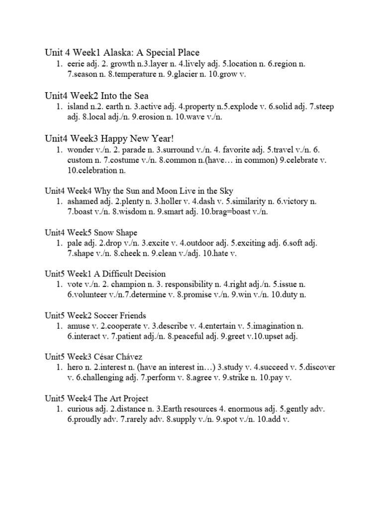 Engaging Weekly Learning Units | PDF