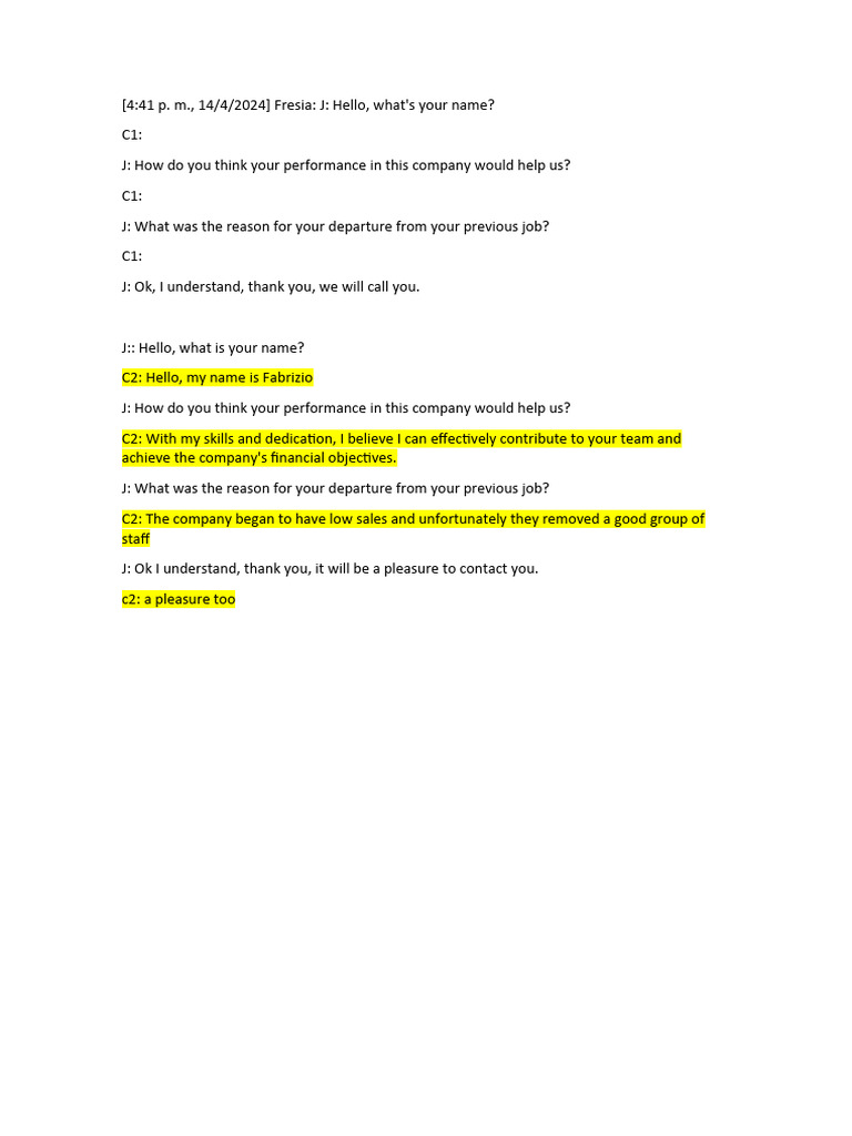 Job Interview Q&A Examples | PDF | Career & Growth