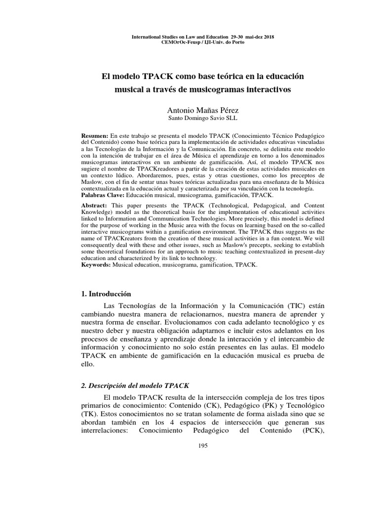 El Modelo TPACK Como Base Teórica en La Educación | PDF | Enseñando ...