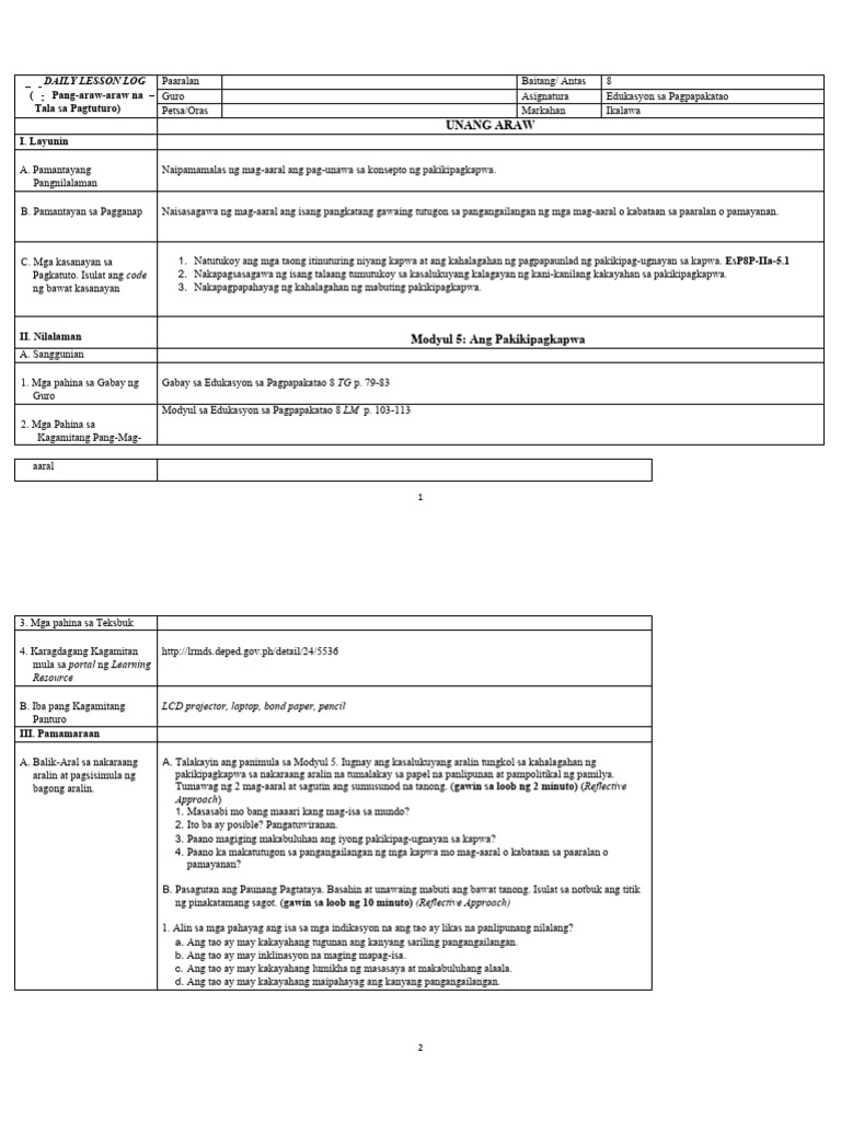 EsP DLL 8 Module 5 | PDF