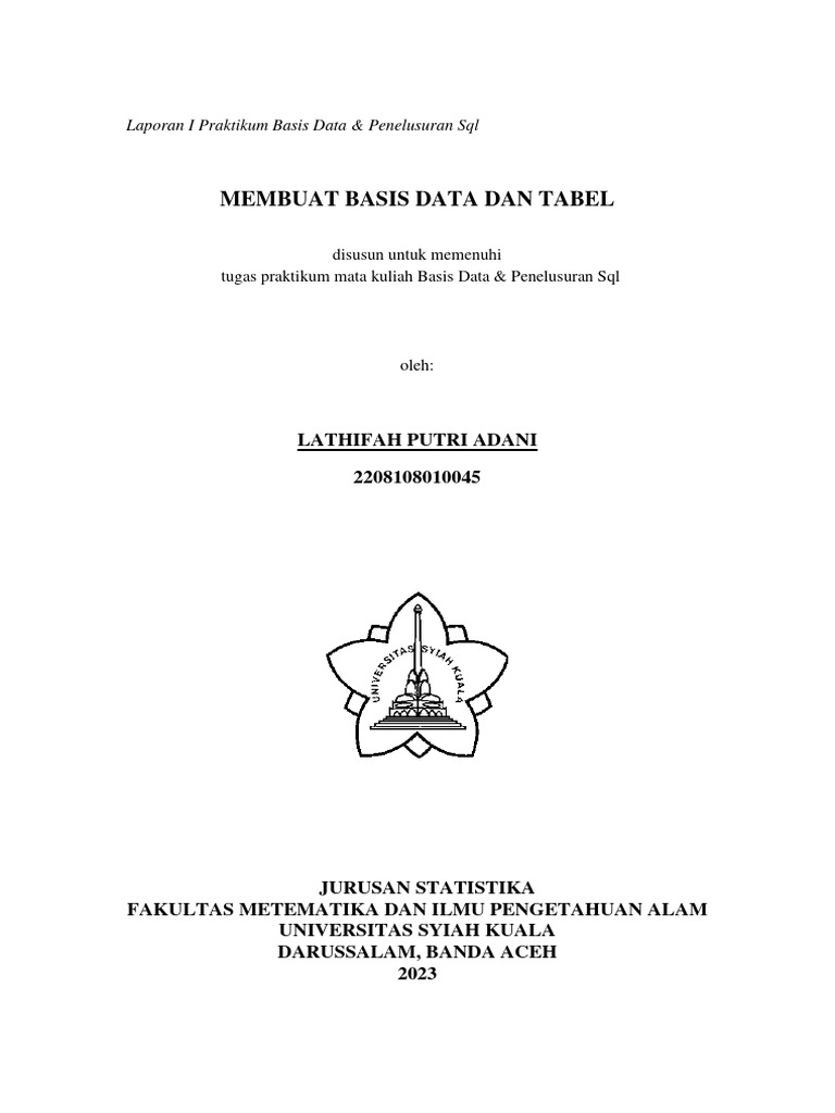 Laporan I Praktikum Basis Data | PDF