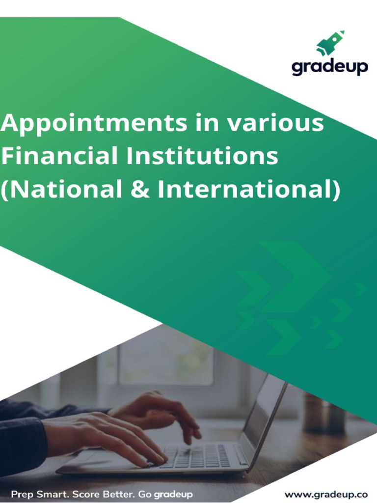 Appointments in Various Financial Institutions National International ...