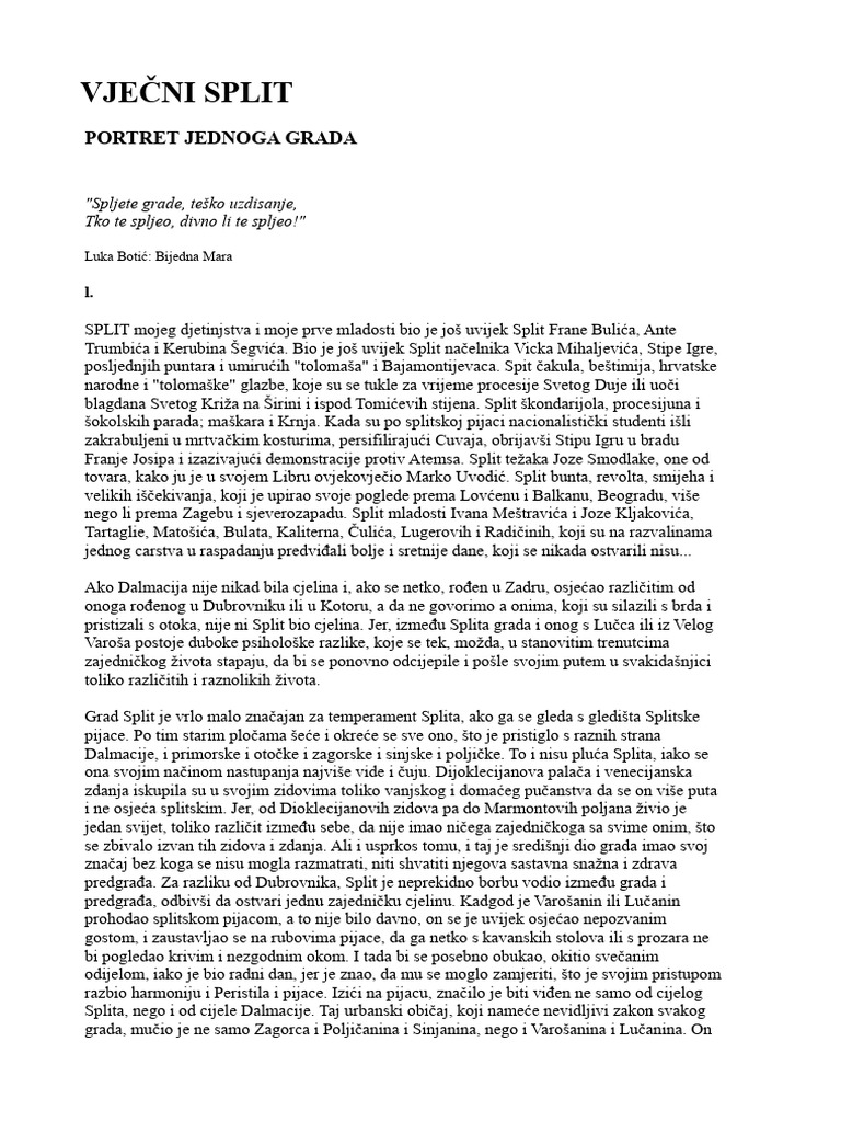 Bogdan Radica - Vječni Split | PDF