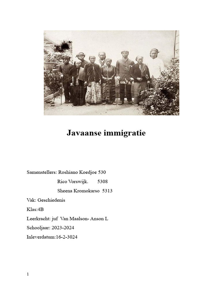 Geschiedenisjavaanse Imm | PDF
