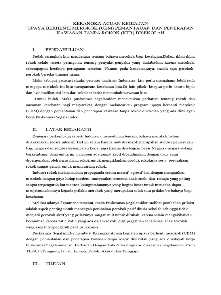 Lia-Kak UBM Pemantauan Dan Penerapan KTR Disekolah 2017 | PDF | Kesehatan Holistik