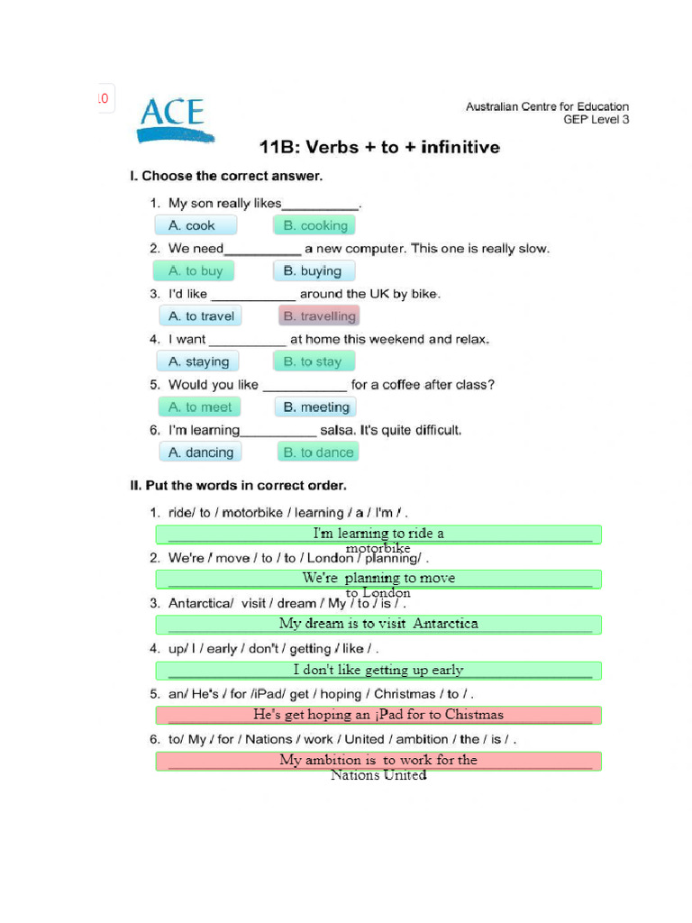Verbs + To Infinitive | PDF