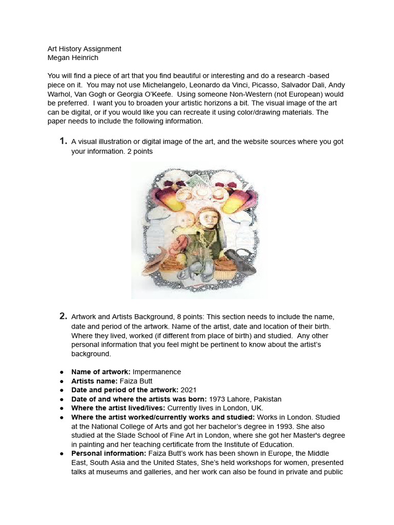 Art History Assignment 1 | PDF | Art History | Gender