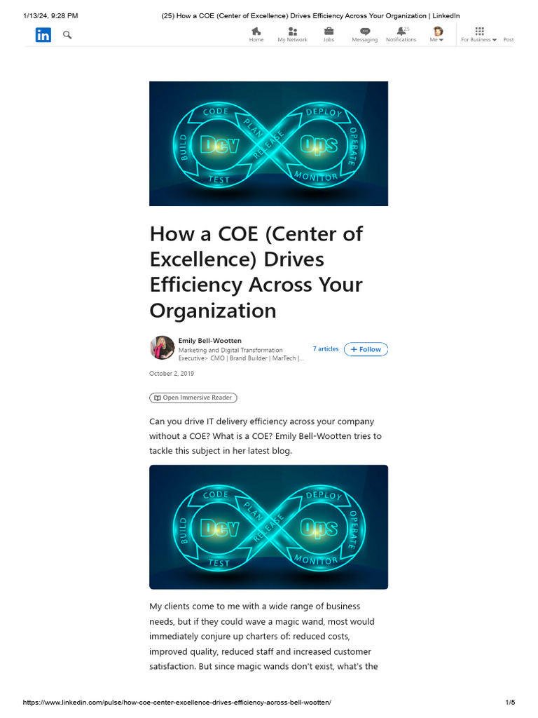 How A COE (Center of Excellence) Drives Efficiency Across Your ...