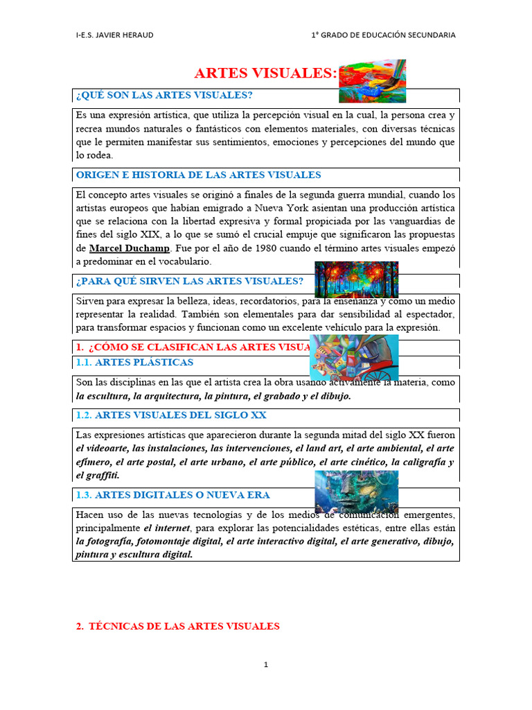 Introducción a las Artes Visuales | PDF | Dibujo | Pinturas