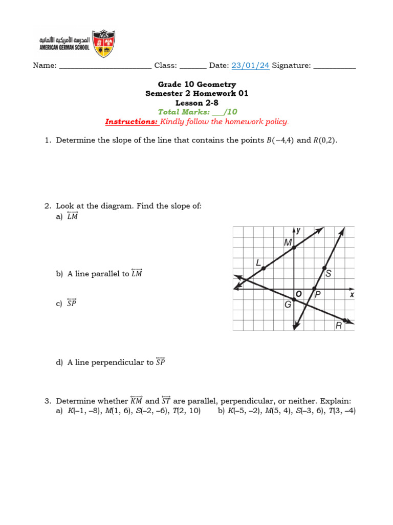G10 Geometry Sem2 HW01 | PDF