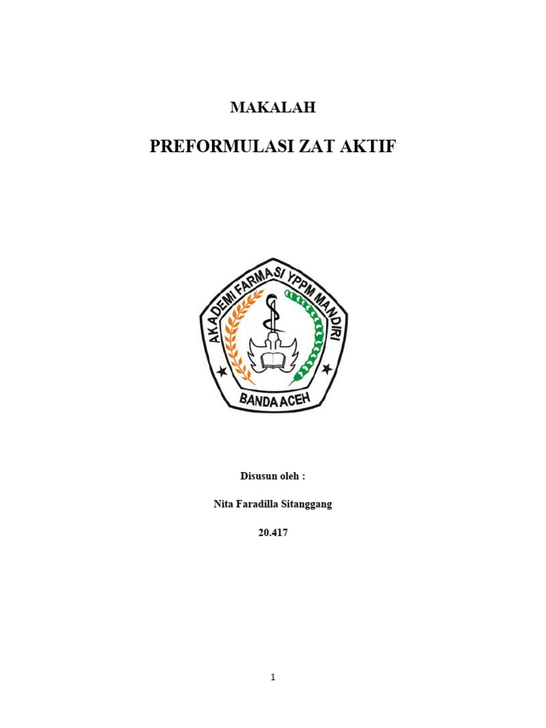 Preformulasi dan Zat Aktif Obat | PDF | Kesehatan Holistik
