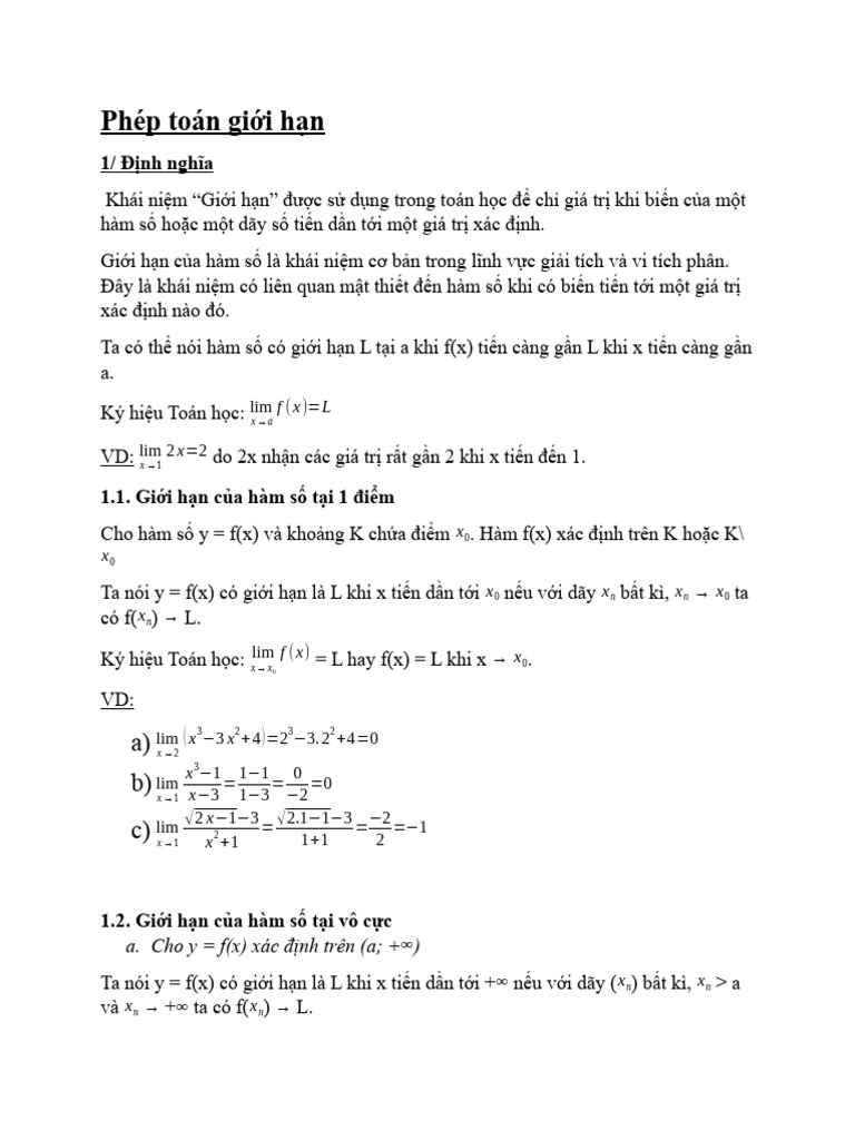 Phép Toán Gi I H N | PDF