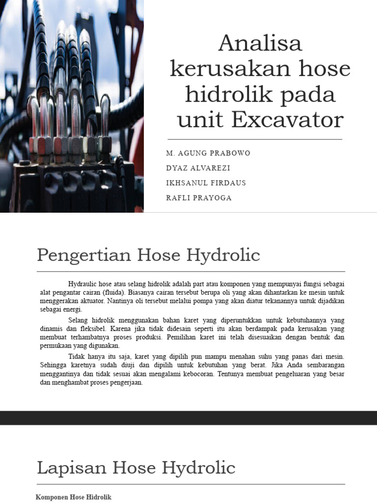 Analisa Kerusakan Hose Hidrolik Pada Unit Excavator | PDF
