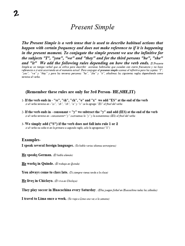 2.present Simple Book - For Merge | PDF | Verb | Semantic Units
