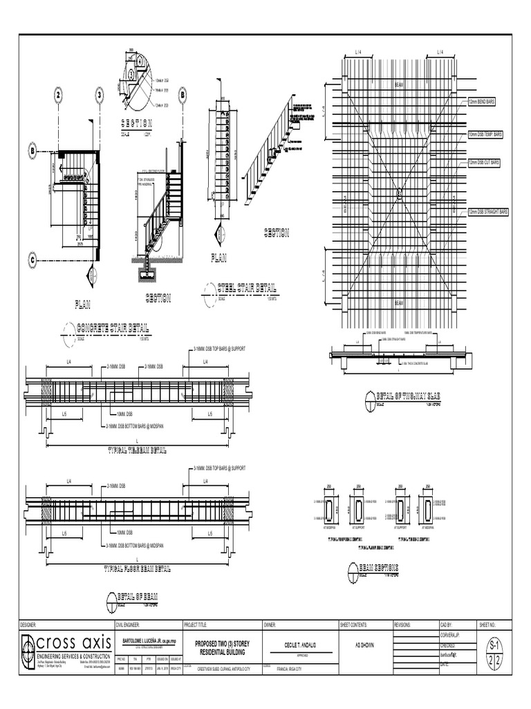 Cross Axis: Section Plan | PDF | Beam (Structure) | Building Technology