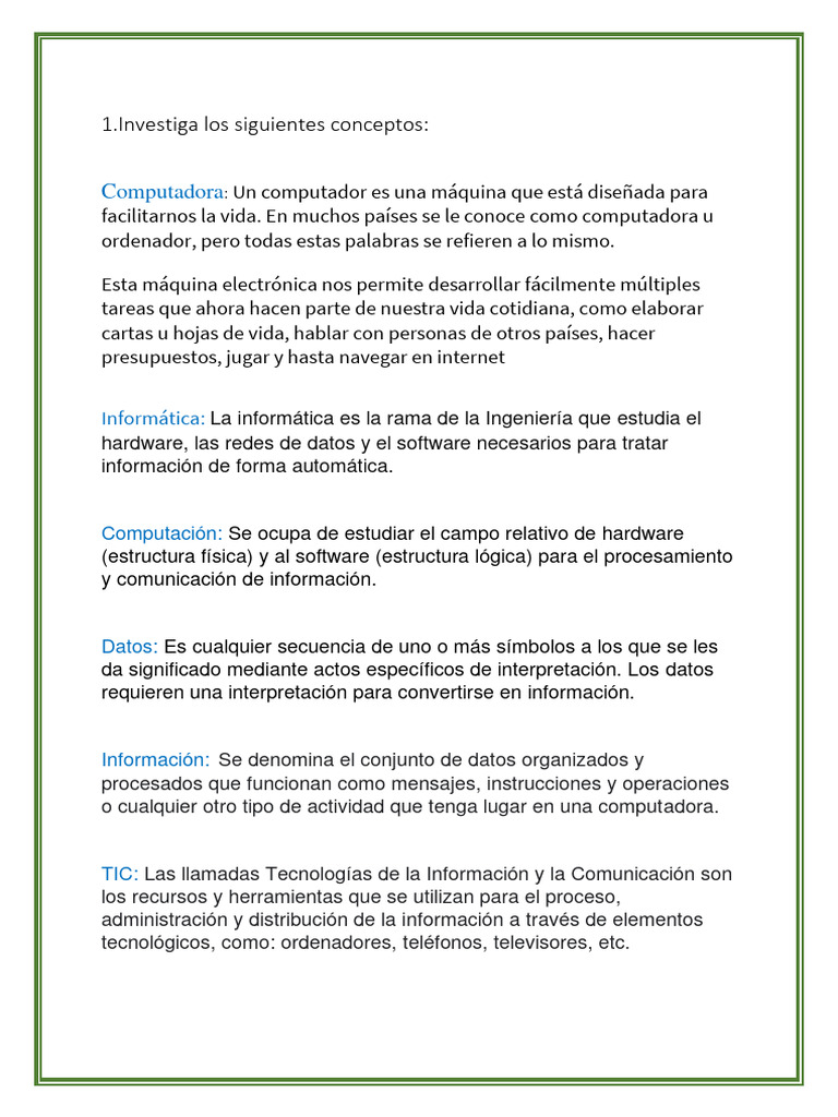 Actividad 1 Informatica | PDF | Red de computadoras | Informática