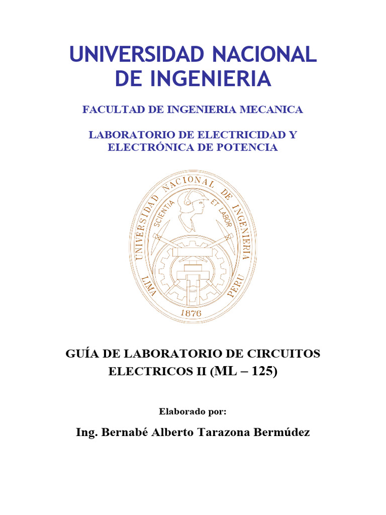 Guia Laboratorio de Circuitos Electricos II ML 125 PDF | PDF | Energia electrica | Red eléctrica