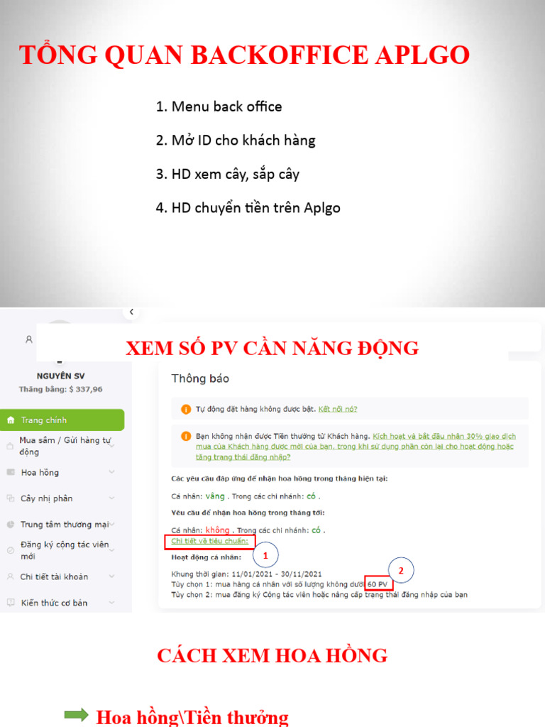BACKOFFICE APLGO huong dan | PDF