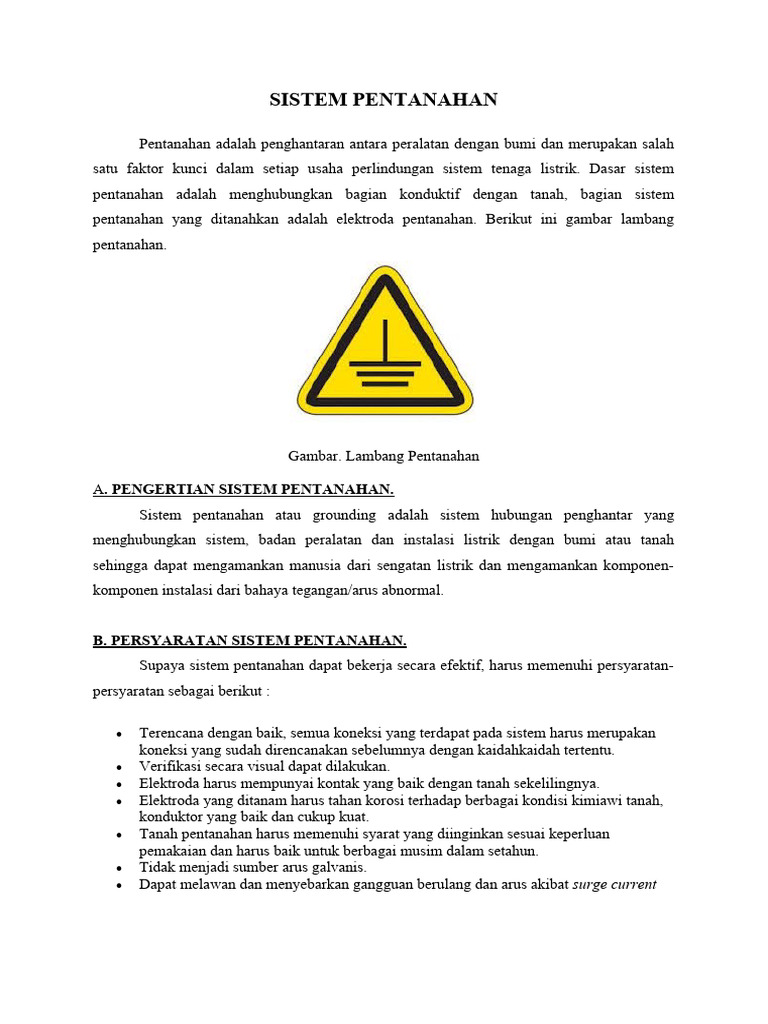 Panduan Lengkap Sistem Pentanahan Listrik | PDF | Teknologi & Rekayasa