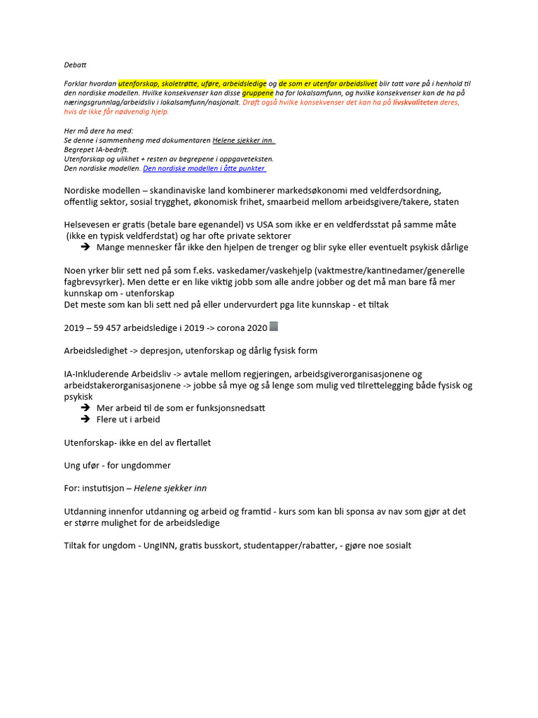 Debatt Sam - Fag Utenforskap | PDF