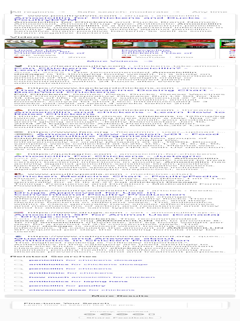 Amoxicillin Use in Poultry | PDF | Dose (Biochemistry) | Chemistry