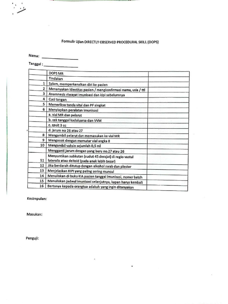 Checklist DOPS | PDF