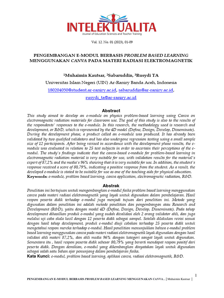 Jurnal Pengembangan E-Modul Berbasis.... | PDF