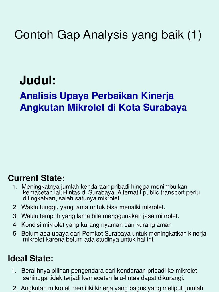 Contoh Gap Analysis Yang Baik 1 - PPT Download | PDF