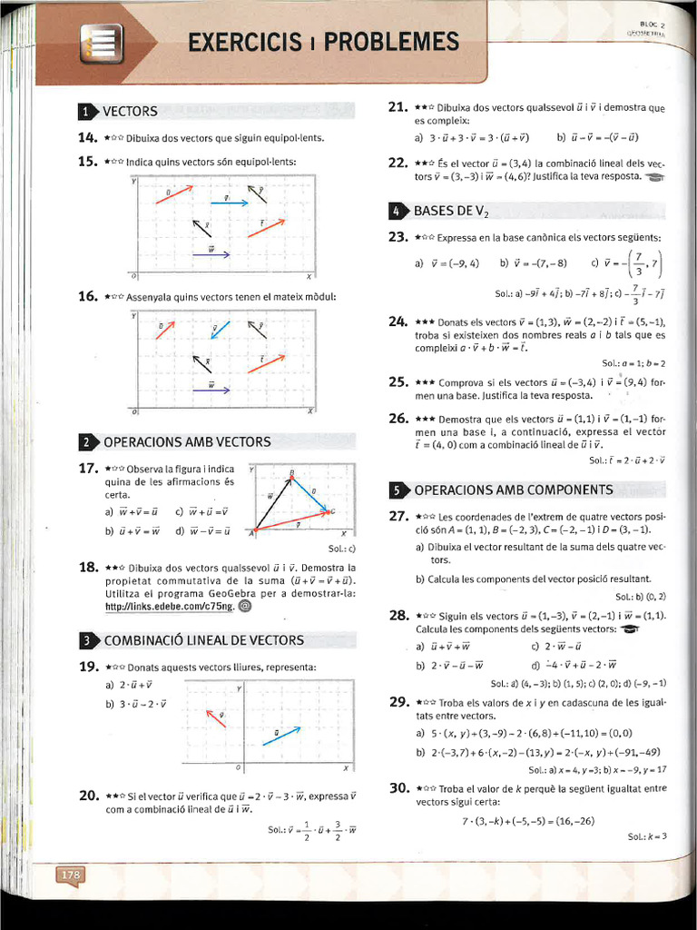 Exercicis Tema 6 - Vectors Al Pla | PDF