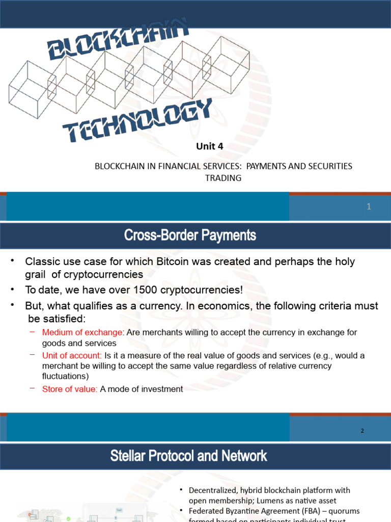Block Chain Kit061 Unit 4 Pdf Clearing Finance Settlement Finance