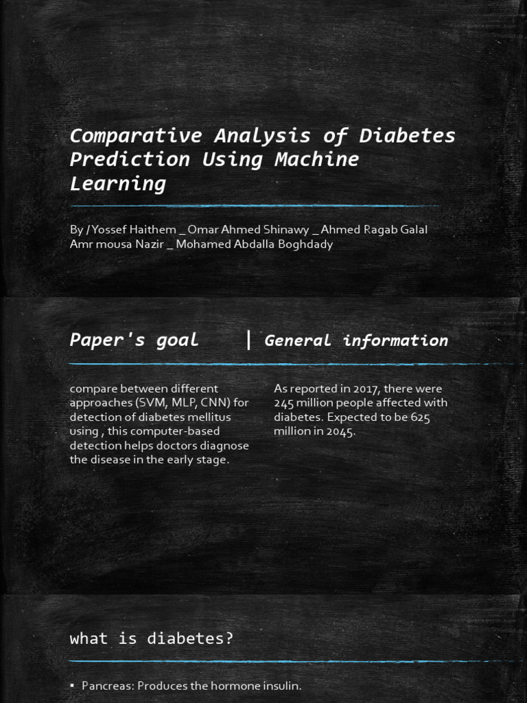 Comparative Analysis of Diabetes Prediction Using Machine Learning ...