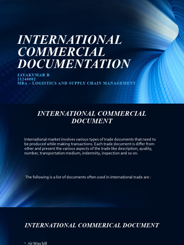 International Commercial Documentation by Jayakumar Unit 5 | PDF | Bill Of Lading | Cargo