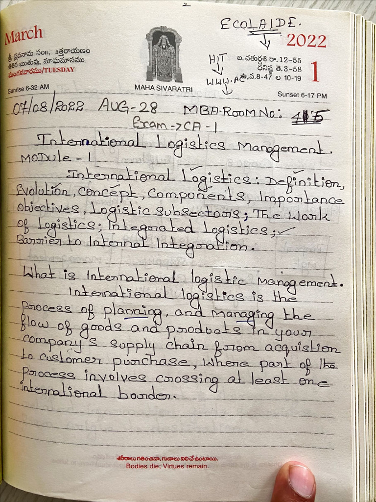 International Logistics Notes Unit 1 | PDF