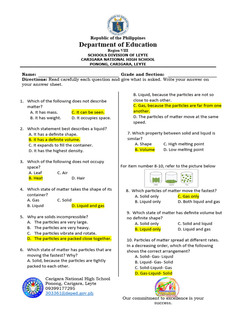 Q3 Periodical Test Science | PDF | Neutron | Atoms