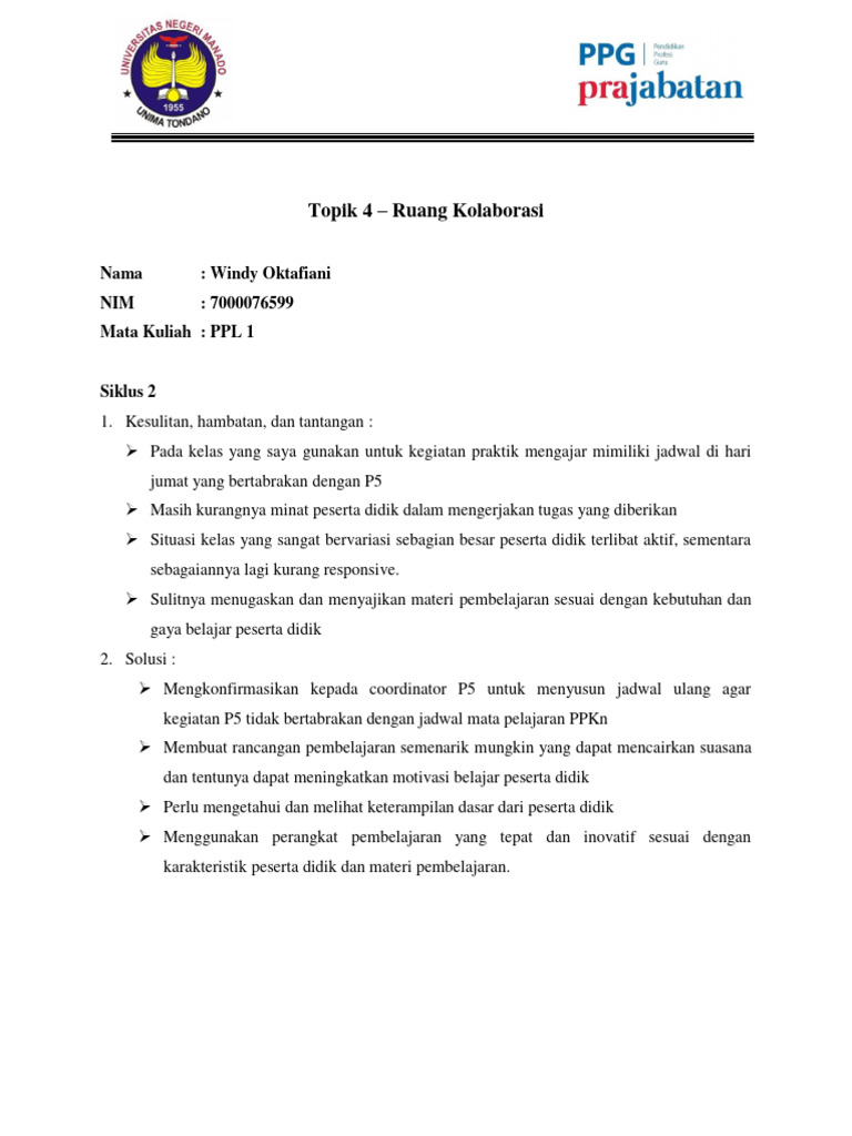 Topik 4 Ruang Kolaborasi Siklus 2 | PDF