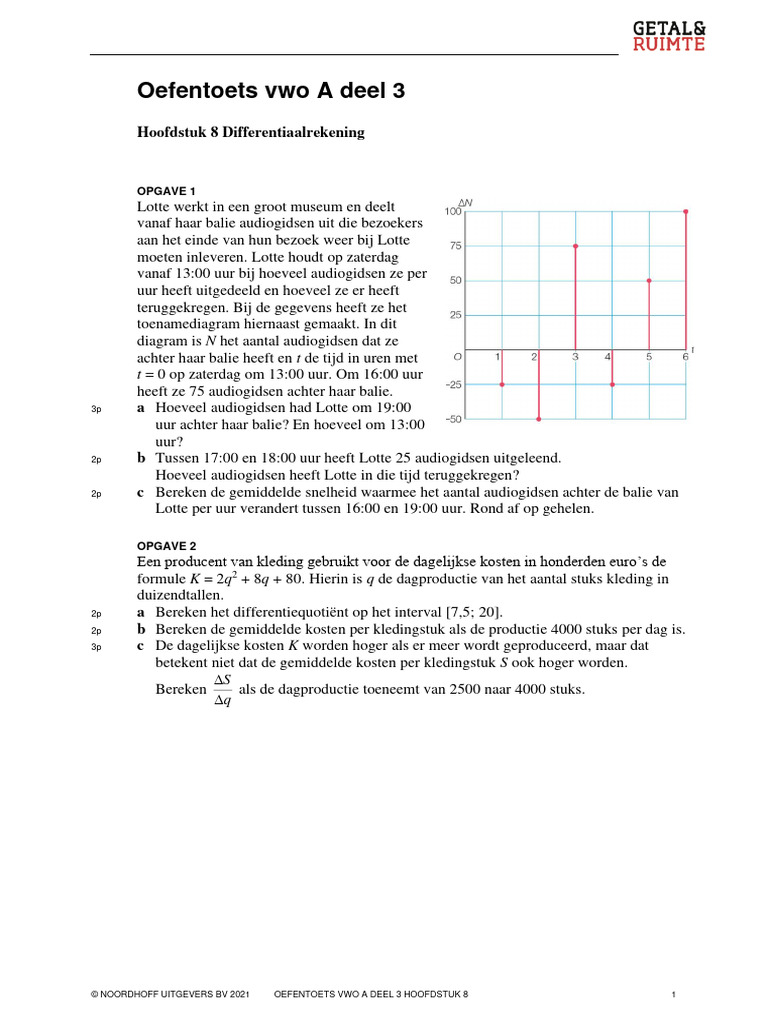 Oefentoets H8 WisA | PDF